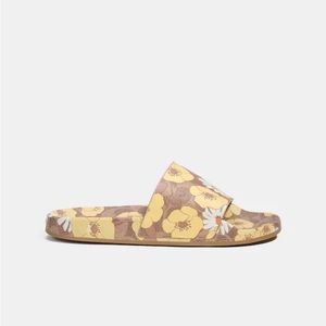 Coach | Shoes | Coach Brown Tan Monogram Udele Sport Slide With Floral ...
